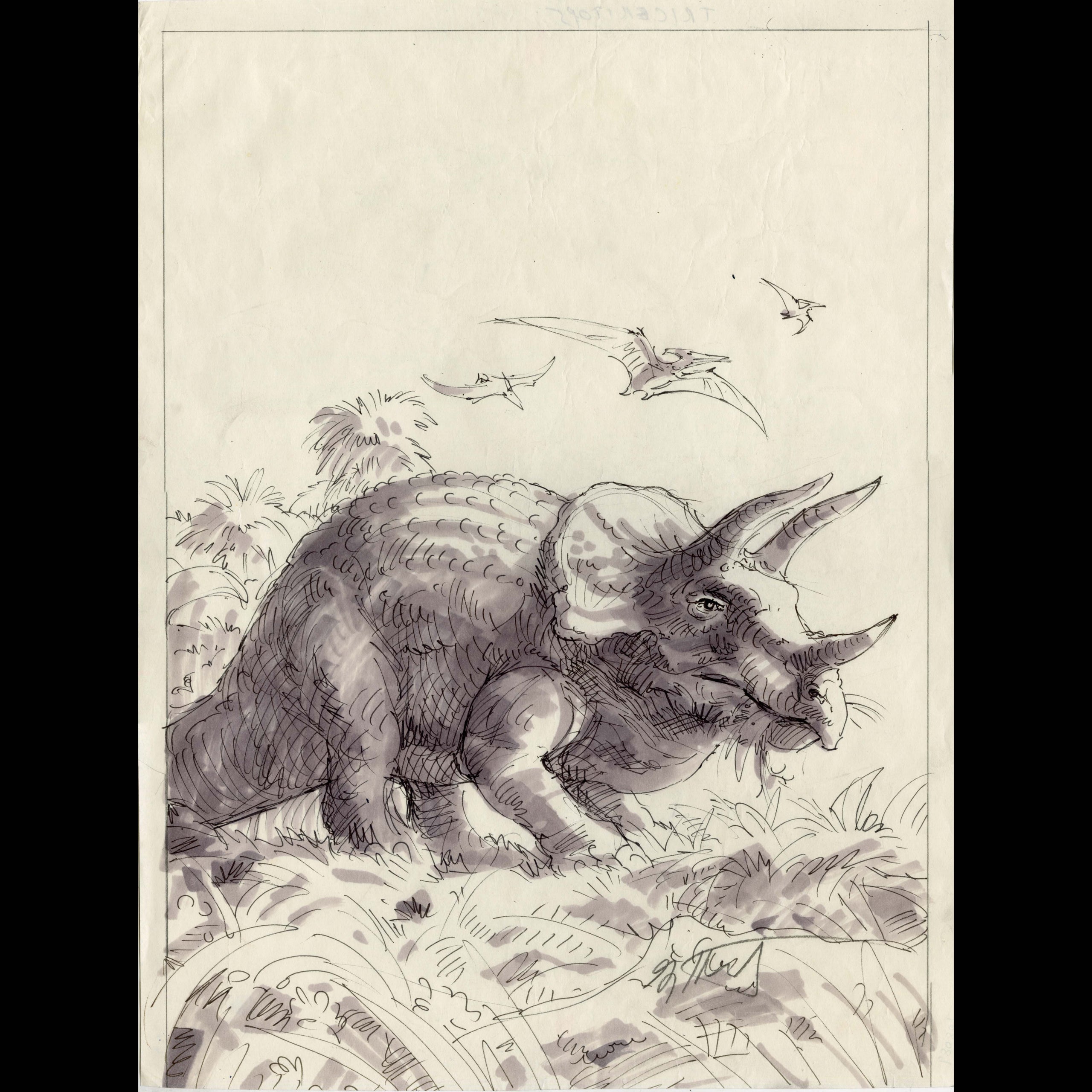 Triceratops - 1972 Book of Dinosaurs - 108089 | The Spiderwebart Gallery